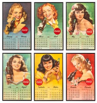 Coca-Cola: 1948 Calendar, Six Framed and Beautiful Images of Fresh ...