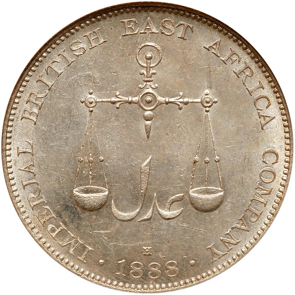 Mombasa. Rupee, 1888-H NGC MS63