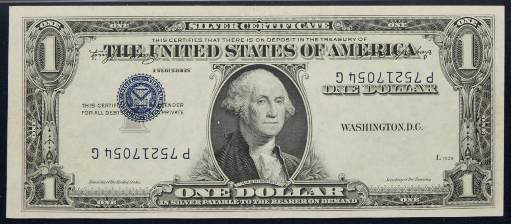 Choice New $1 1935E SC Type I Inverted Overprint