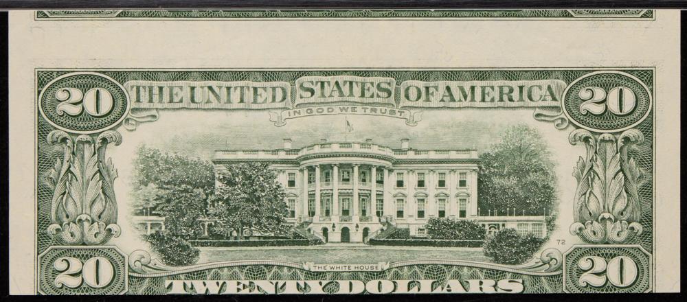 $20 small head inverted overprint