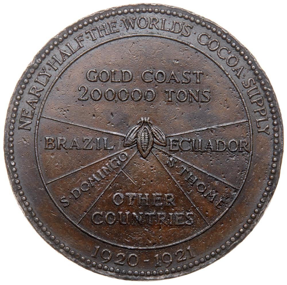 Gold Coast. Cocoa Elephant Token, 1920-1921