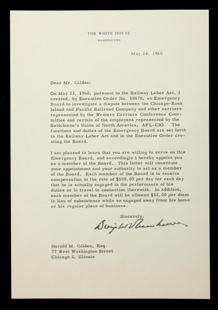 Eisenhower, Dwight D. 34th President of the United States. TLS Signed ...