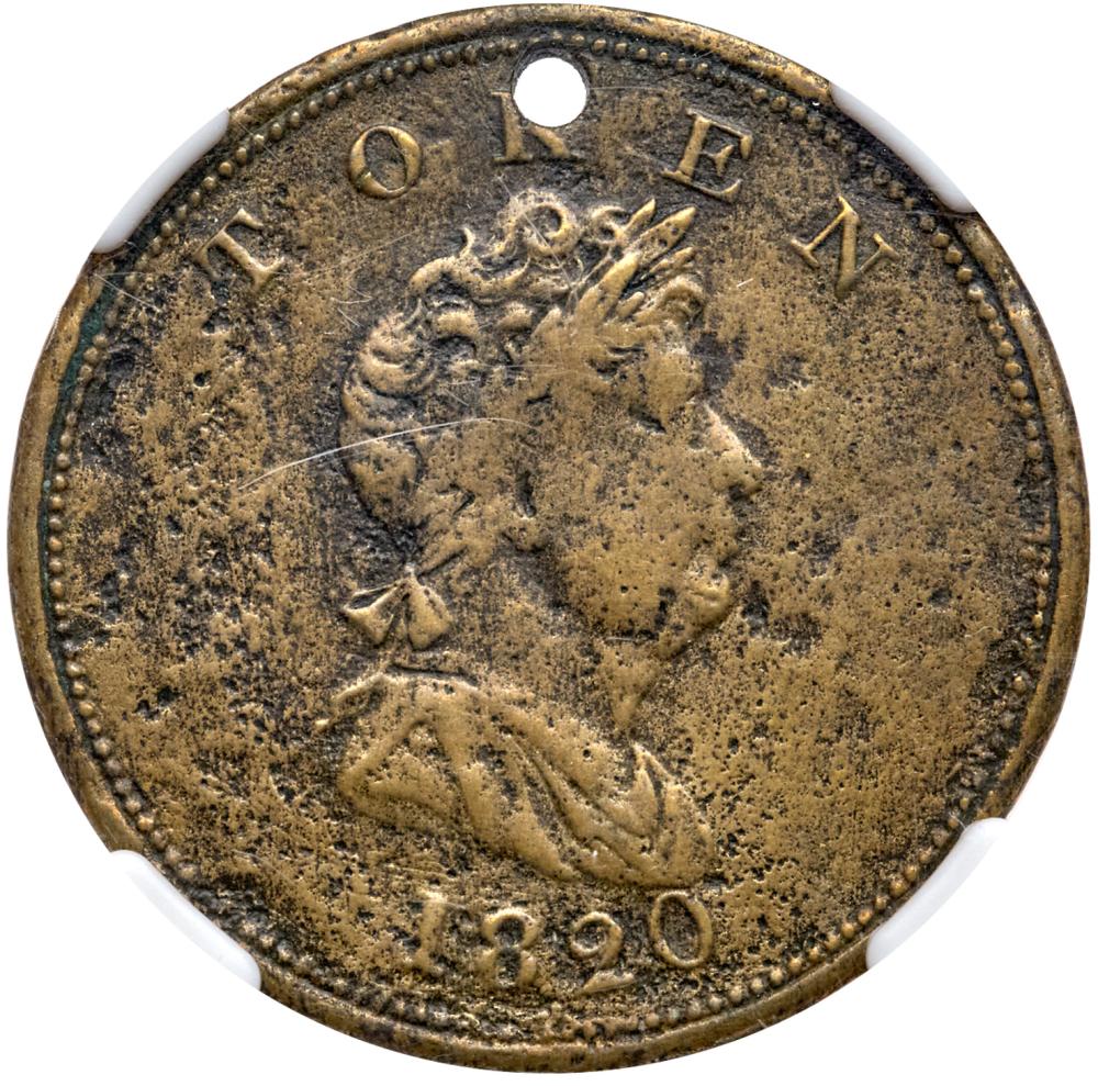 Canada. Northwest Company brass Token 1820 NGC VF