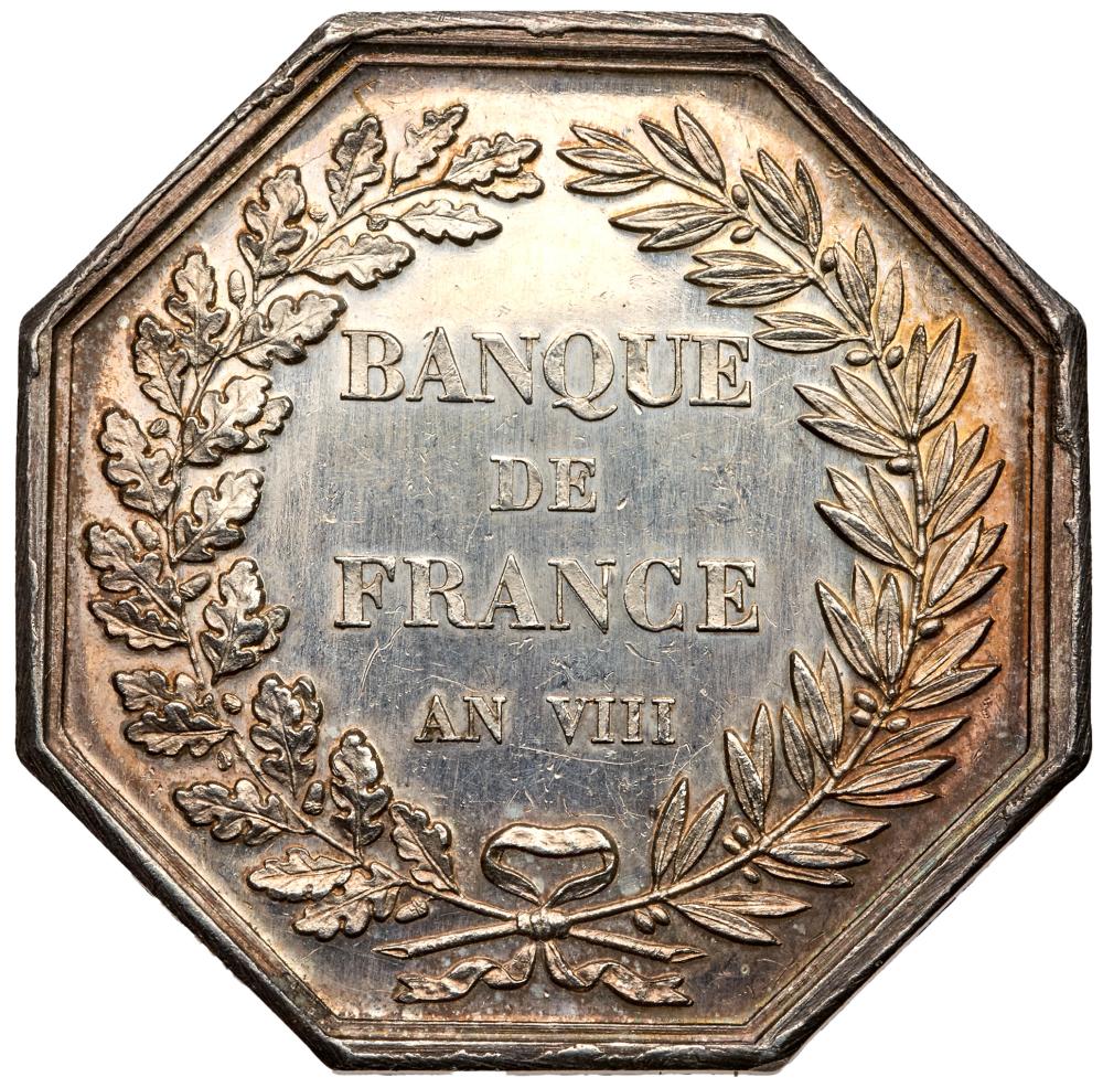 France. Bank of France Silver Jeton, Year VIII (1799/1800) (ca. 1845-60 ...