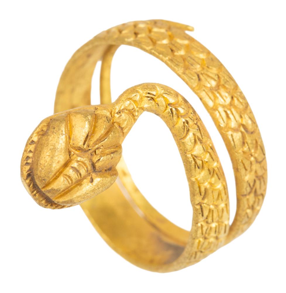 Ladies Snake Ring, a Revival Piece in 20.4K Yellow Gold with ...