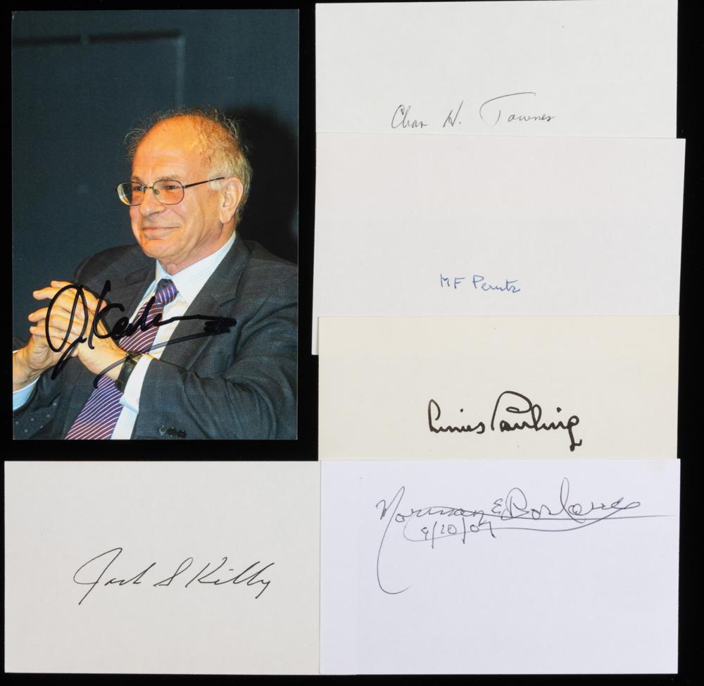 12 Signed Index Cards by Nobel Laureates in Science Including Pauling ...