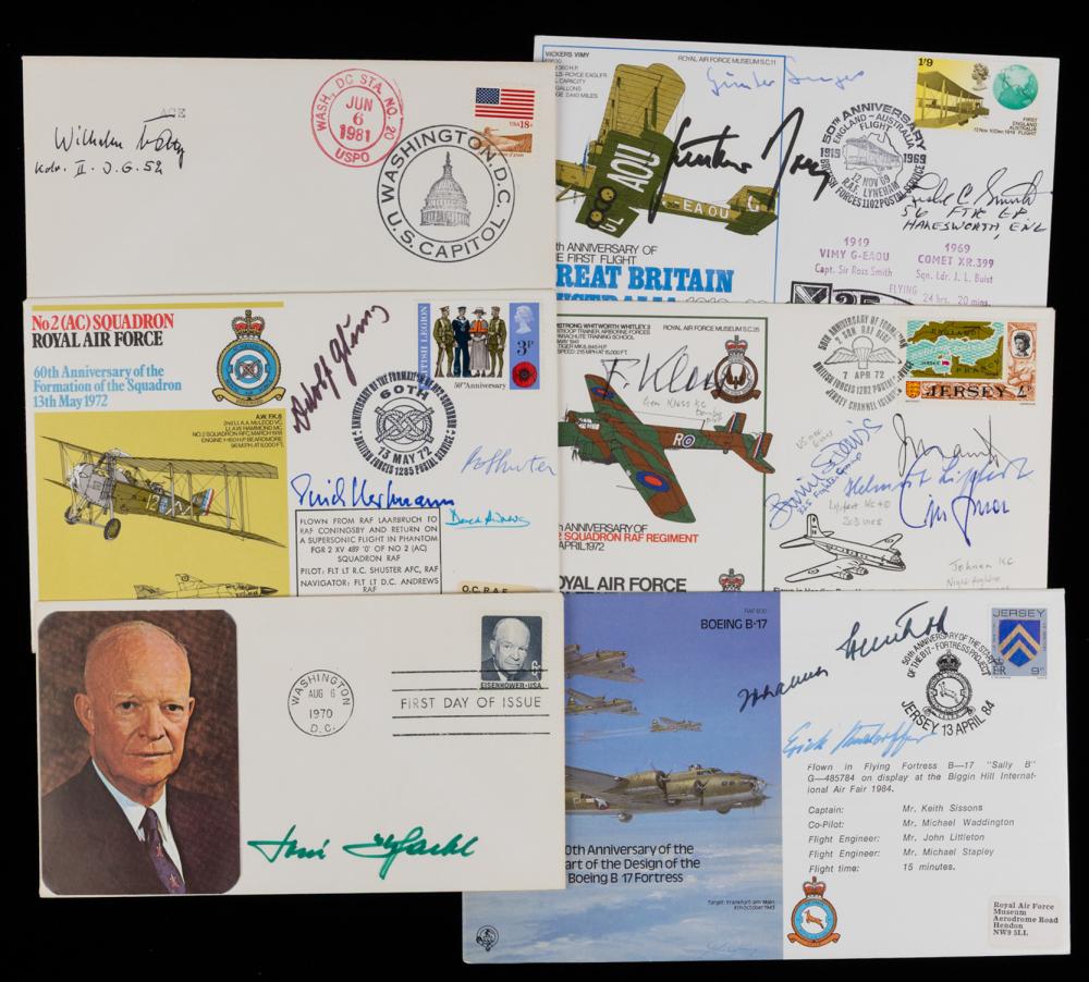 41 Signed Covers from Prominent Luftwaffe Aces Including Hartmann ...