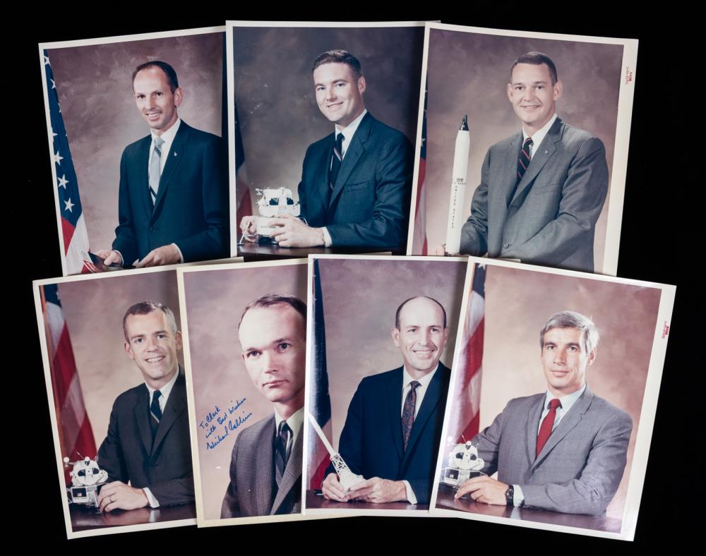 7 Red Number NASA Photographs of Astronauts and Scientists