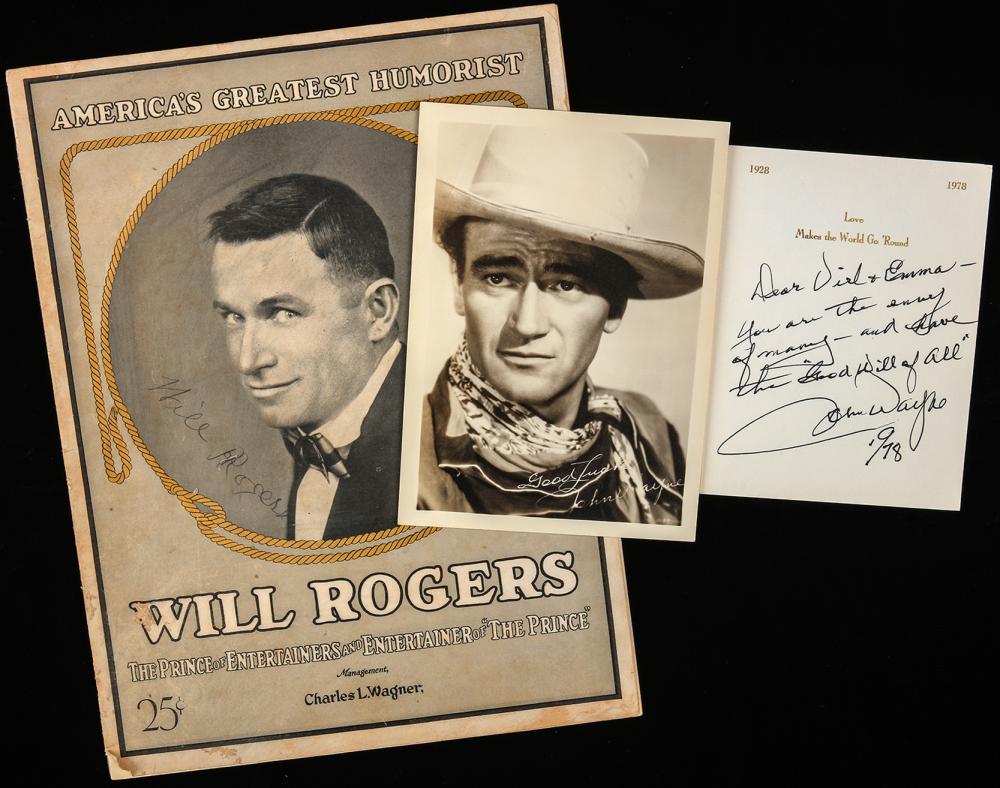 John Wayne, Inscribed and Signed Congratulations for a 50th Wedding ...